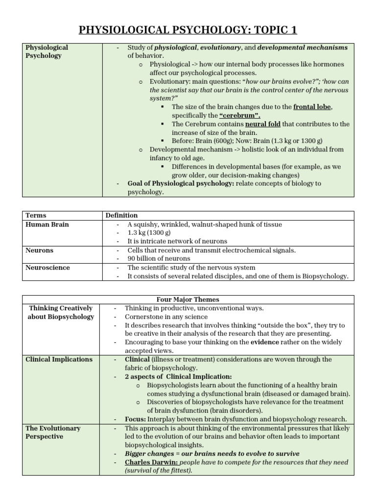 Physiological Psychology | PDF