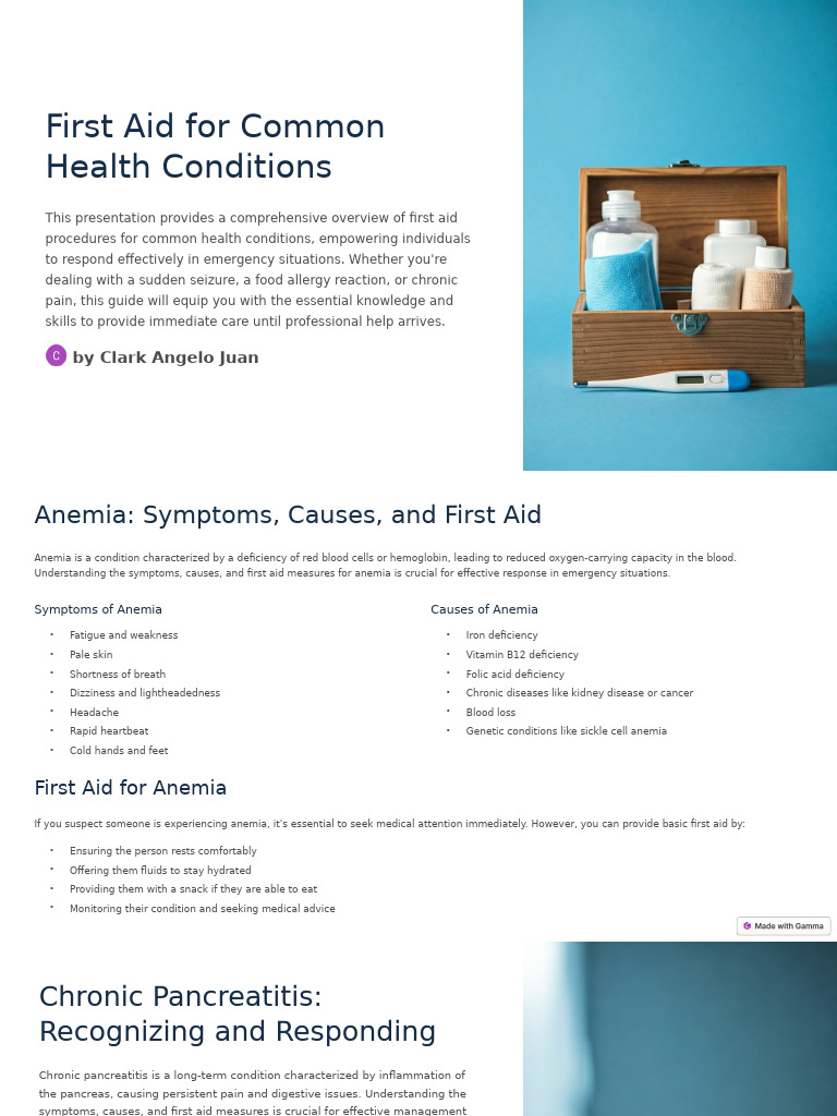 First Aid For Common Health Conditions | PDF