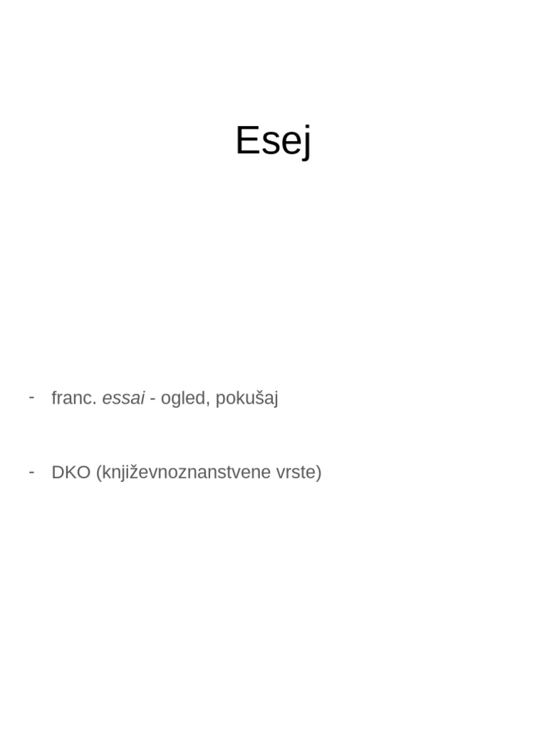 Esej | PDF