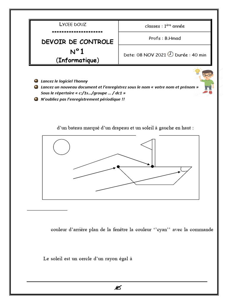 Devoir de Controle N Informatique | PDF
