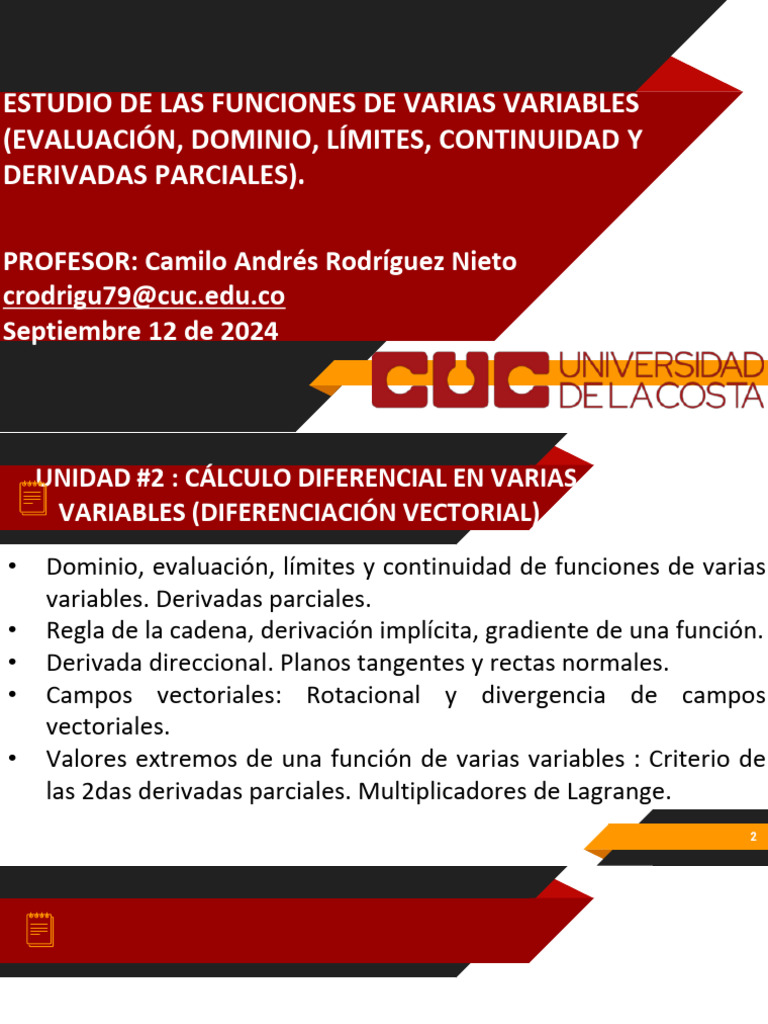 .Trashed-1731124346-Estudio de Las Funciones en Varias Variables 2-1 | PDF | Derivado | Función ...