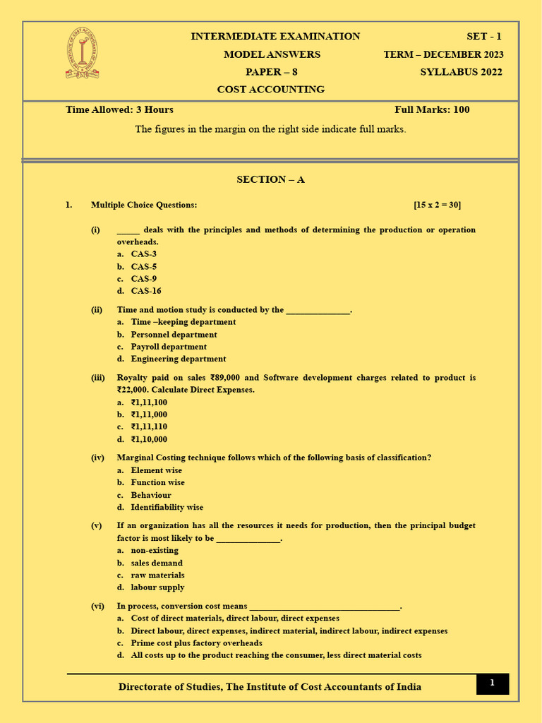 Paper8 Syl22 Dec23 Set1 Sol | PDF