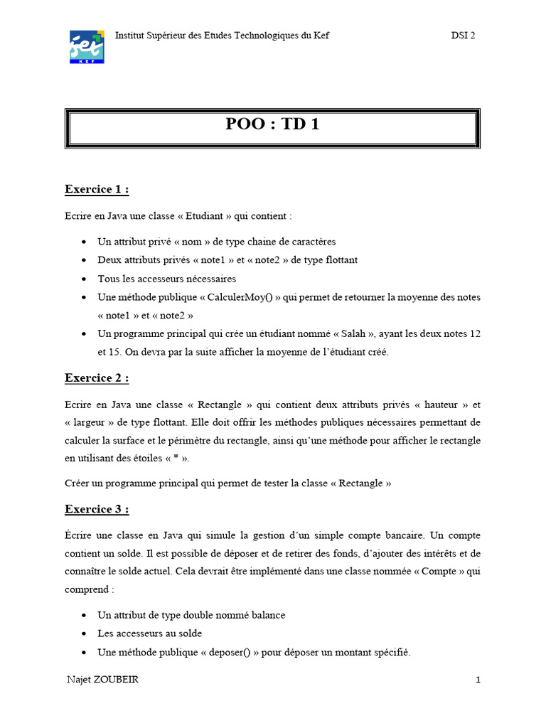 TD1 Poo | PDF