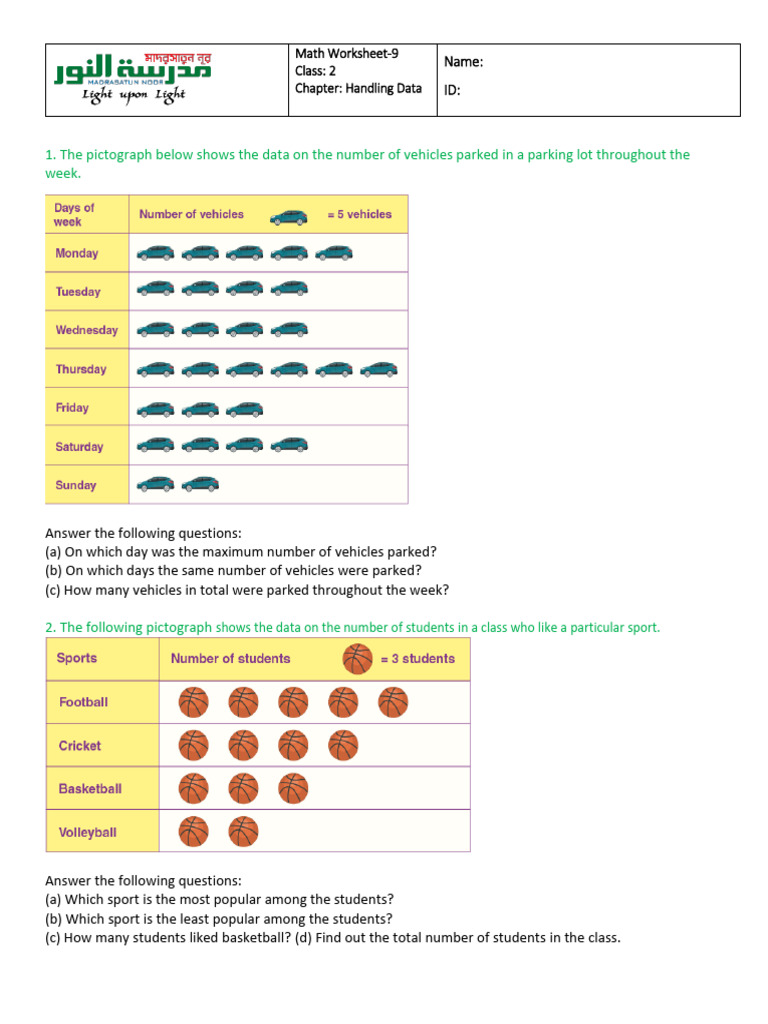 Math Worksheet-9 Handling Data-1 | PDF