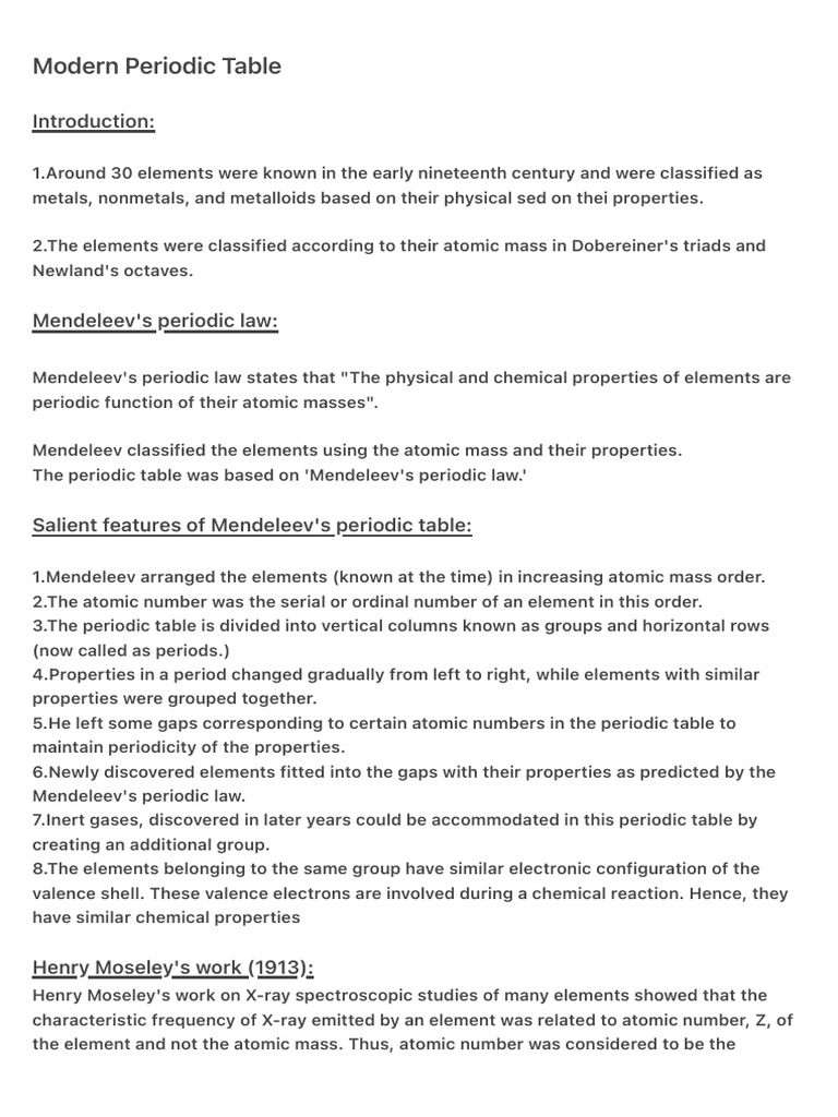 Modern Periodic Table | PDF