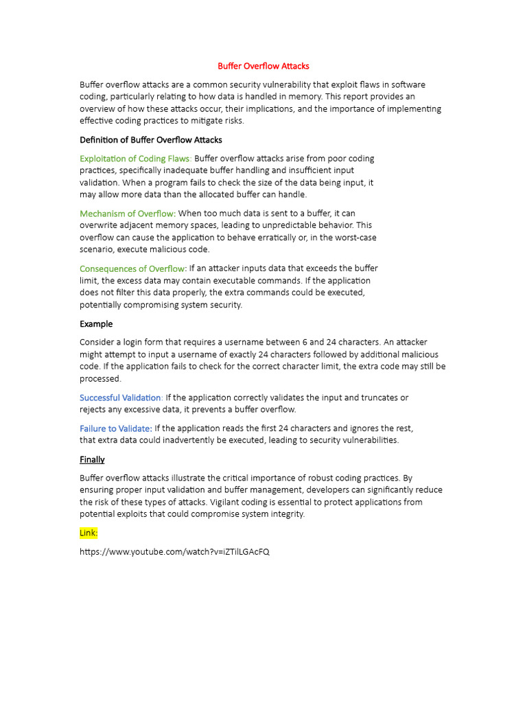 Buffer Overflow Attacks | PDF
