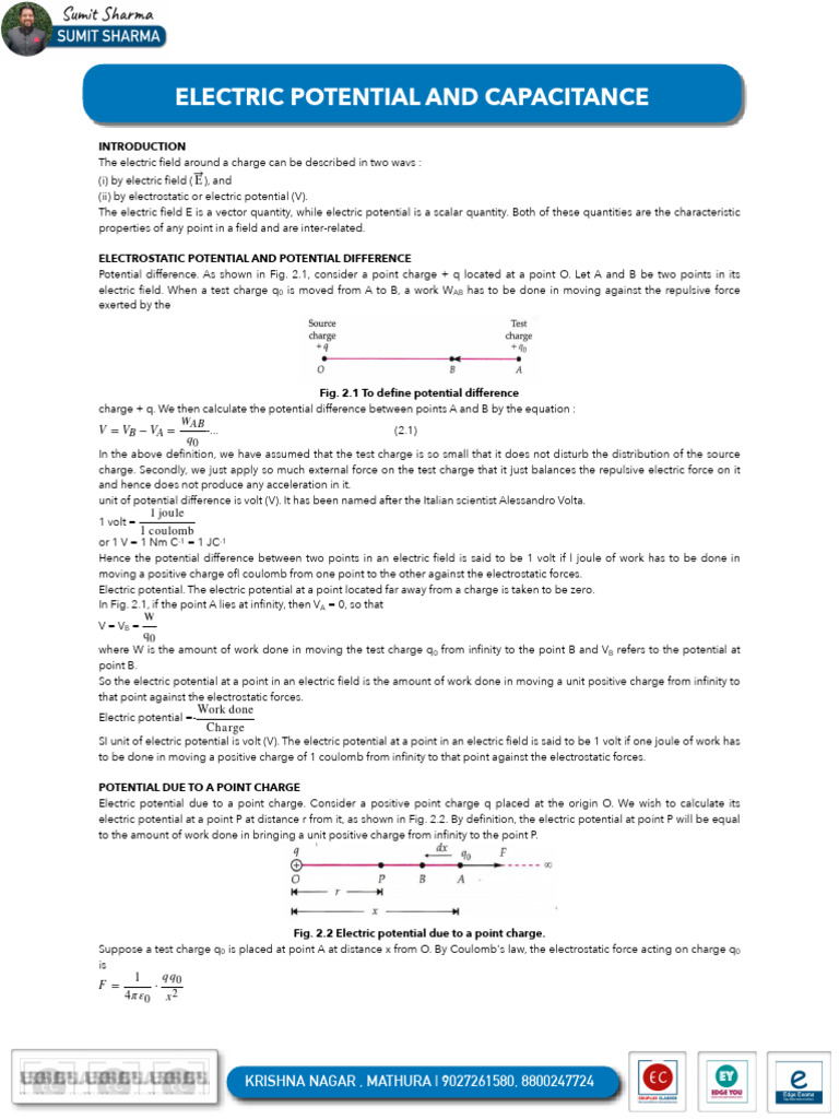 2 Electric Potential and Capacitance | PDF