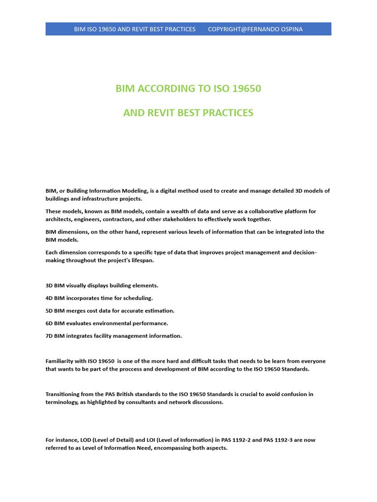Bim To Iso 19650 | PDF