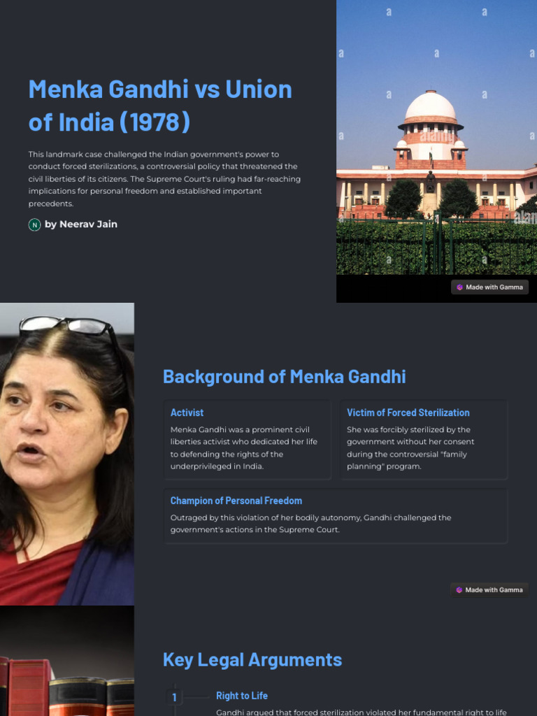 Menka Gandhi Vs Union of India 1978 | PDF | Civil Liberties | Politics
