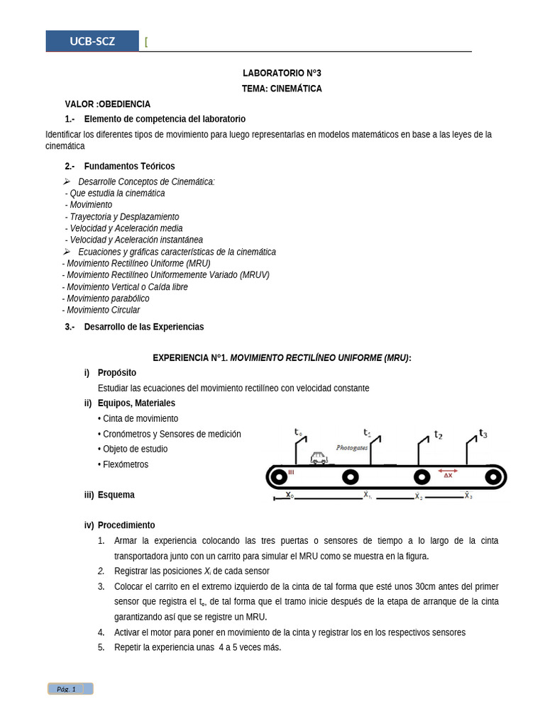 Cinematicaguia de Lab FIS111 LAB2-II 2-2023 | PDF