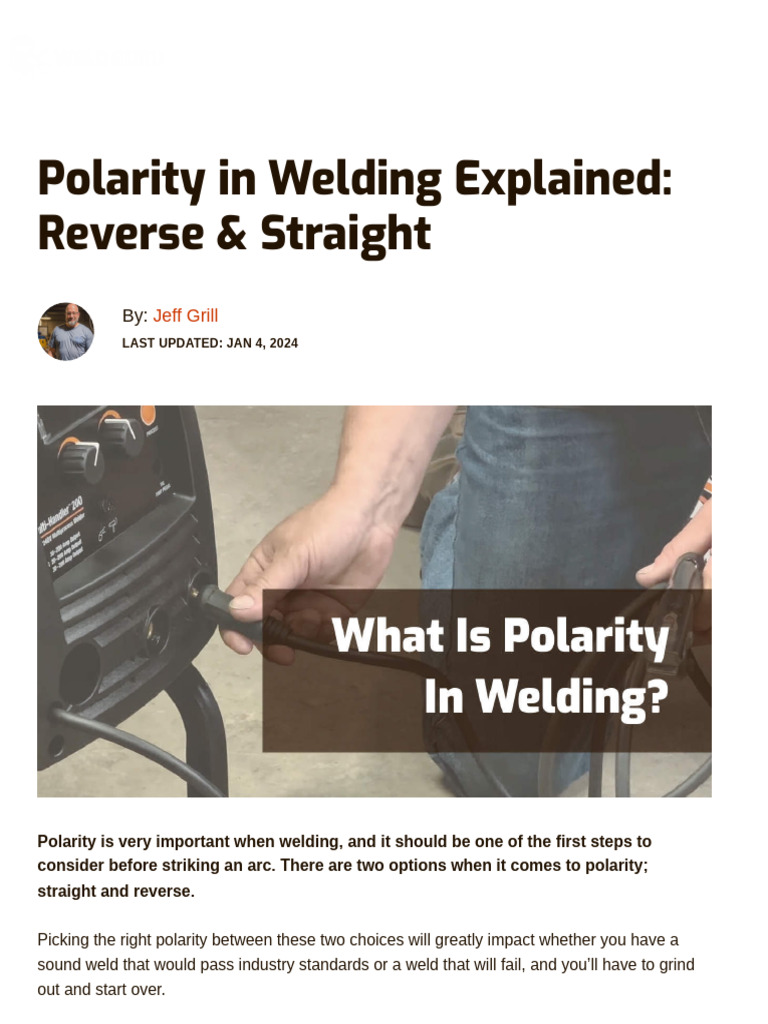 Polarity in Welding Explained - Reverse & Straight | PDF