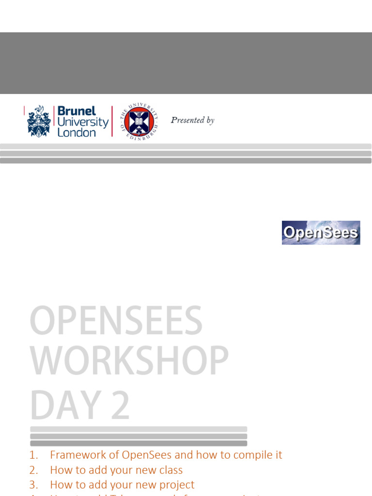 OpenSees Workshop Brunel Day2 | PDF