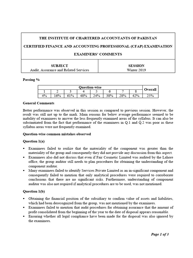 CFAP 6 AARS Winter 2019 | PDF