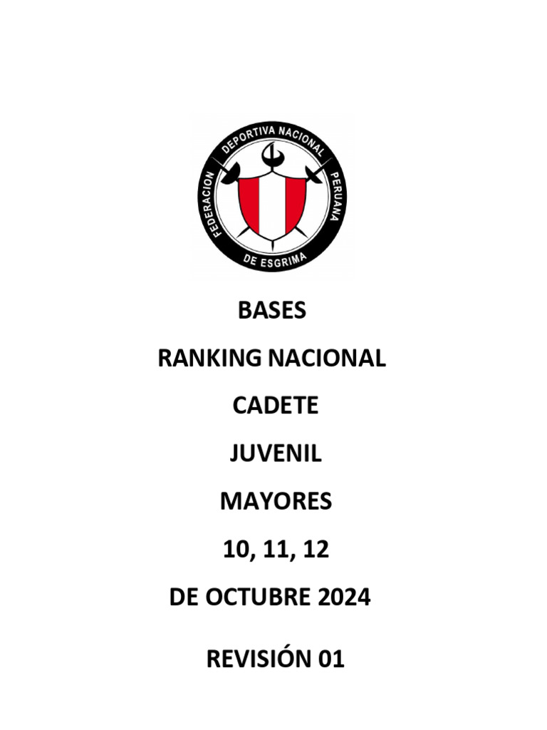 Bases Ranking Nacional Cadete, Juvenil y Mayores Oct - Rev.2 | PDF