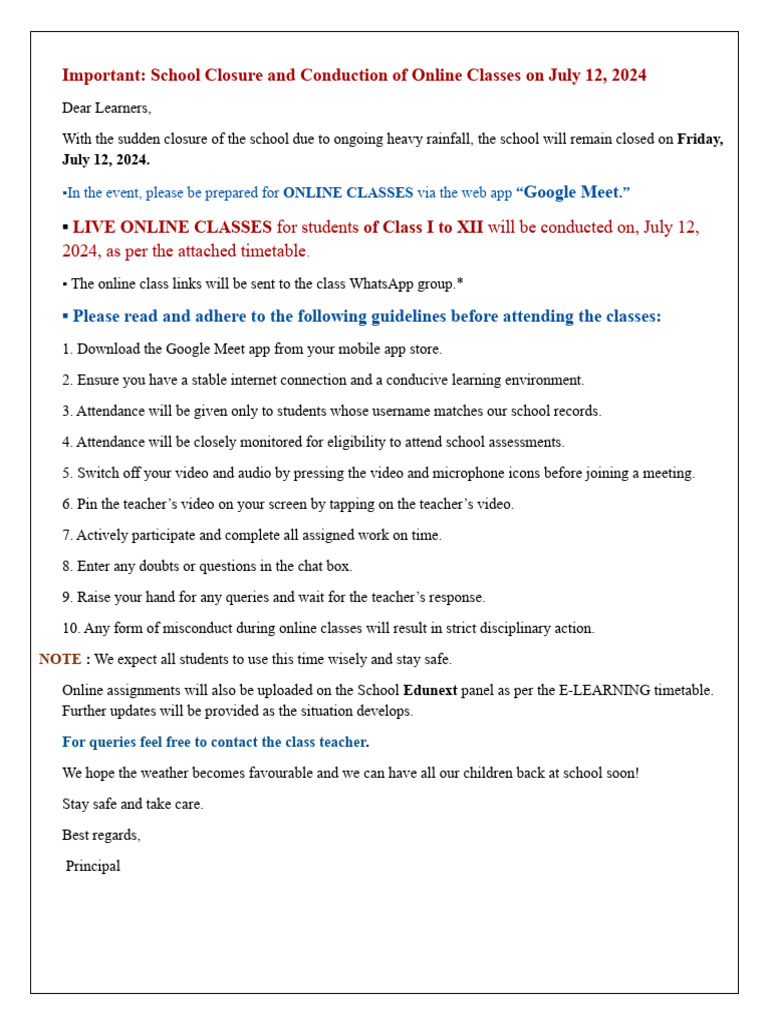 Online Classes TT | PDF