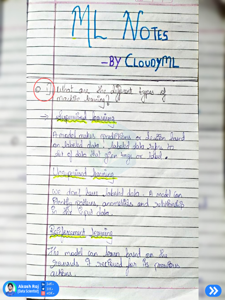 ML Hand Written Notes by CloudyML | PDF
