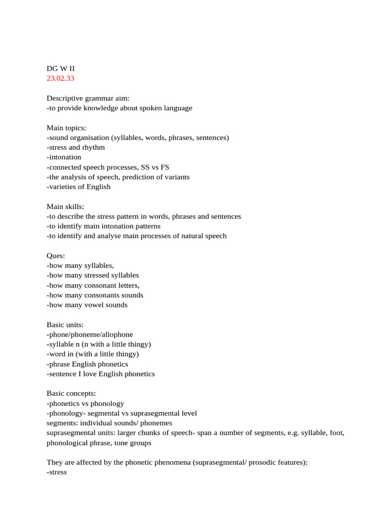 Descriptive Grammar | PDF