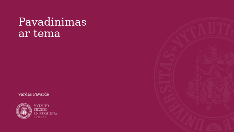 VDU PPT Sablonas LT | PDF