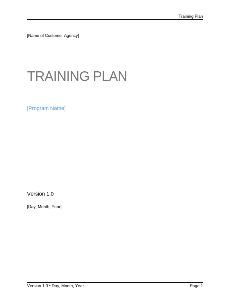 M3 Playbook Training Plan Template | PDF | Business | Career & Growth