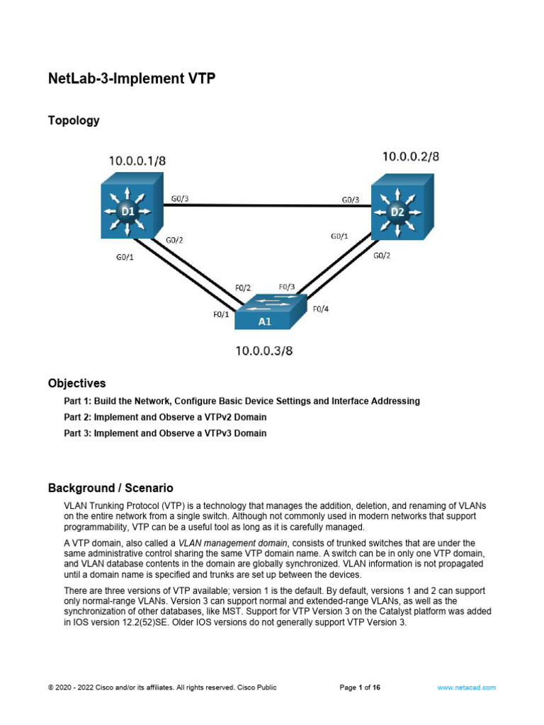 NetLab-3-Implement VTP | PDF