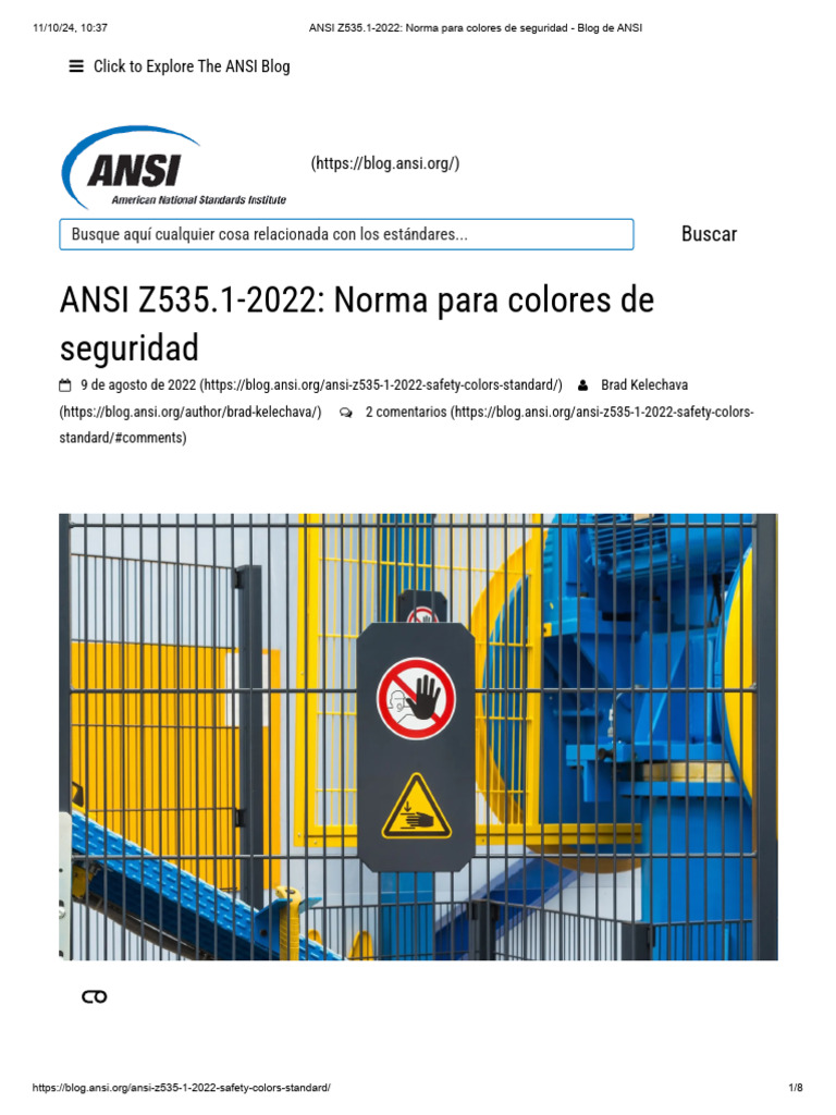 ANSI Z535.1-2022 - Norma para Colores de Seguridad - Blog de ANSI | PDF