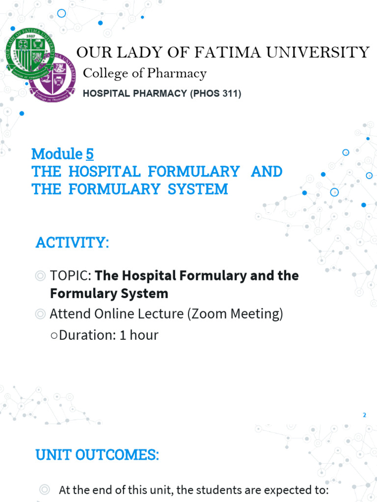 Module 5a - The Hospital Formulary and Formulary System | PDF