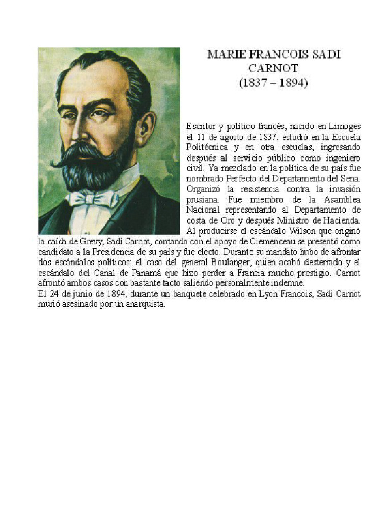 Marie Francois Sadi Carnot | PDF