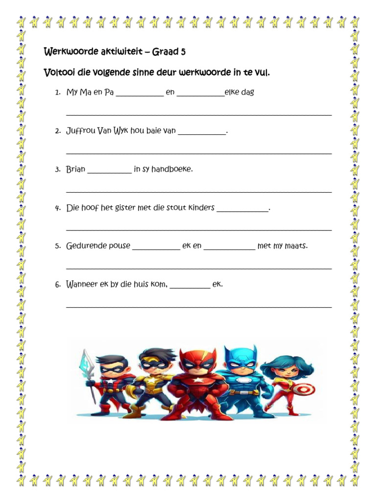 Werkwoorde Aktiwiteit | PDF