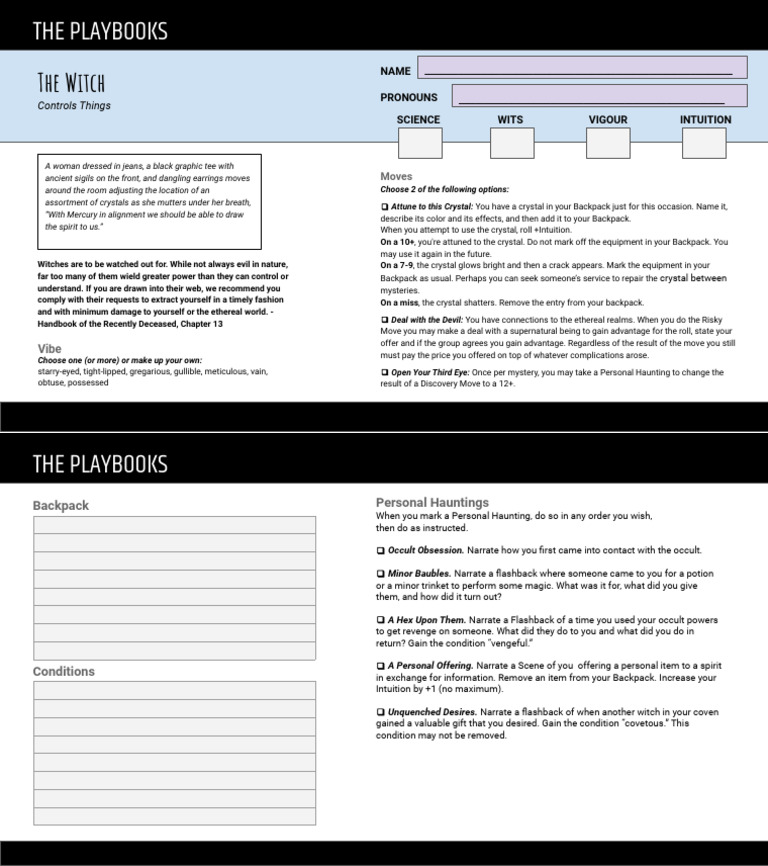 Paranormal Inc The Witch Playbook | PDF