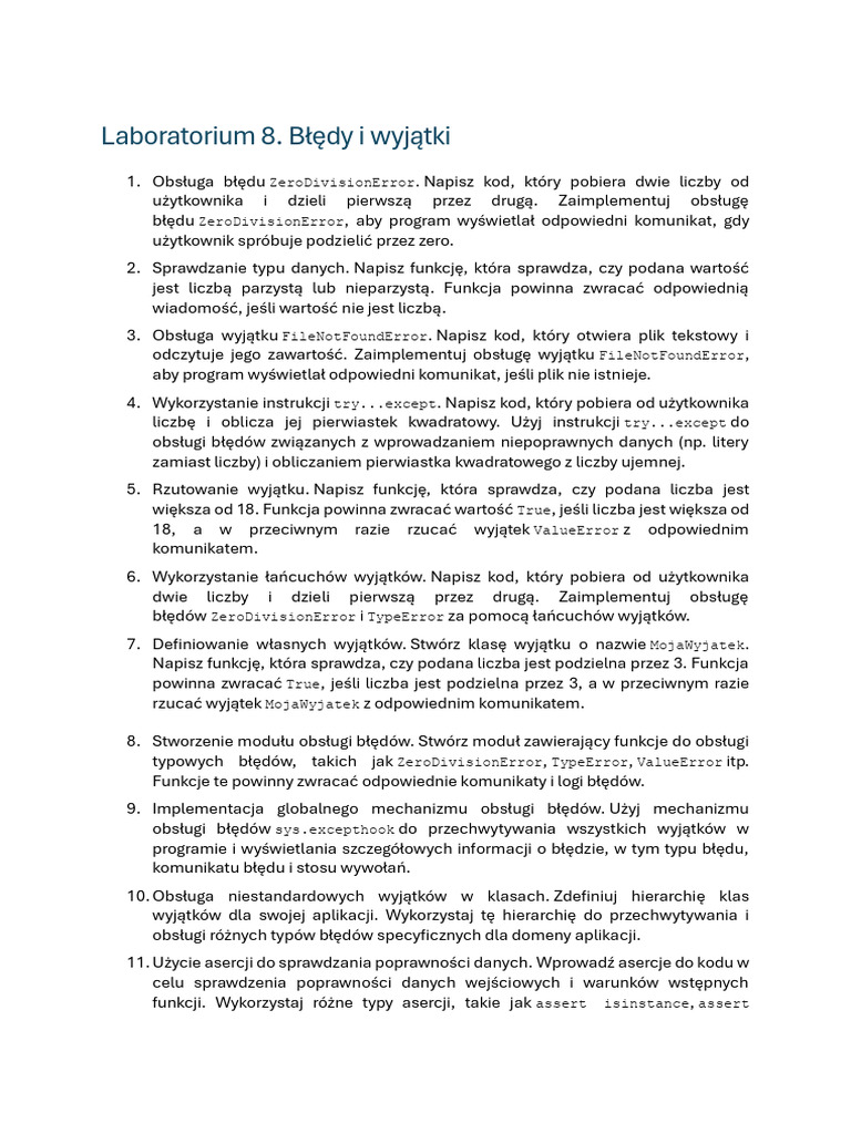 Laboratorium 8 | PDF