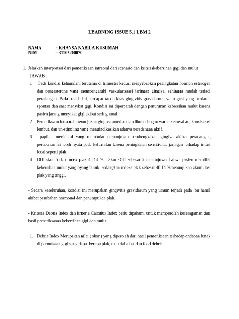 LEARNING ISSUE MODUL 5.1 Lbm 2 | PDF