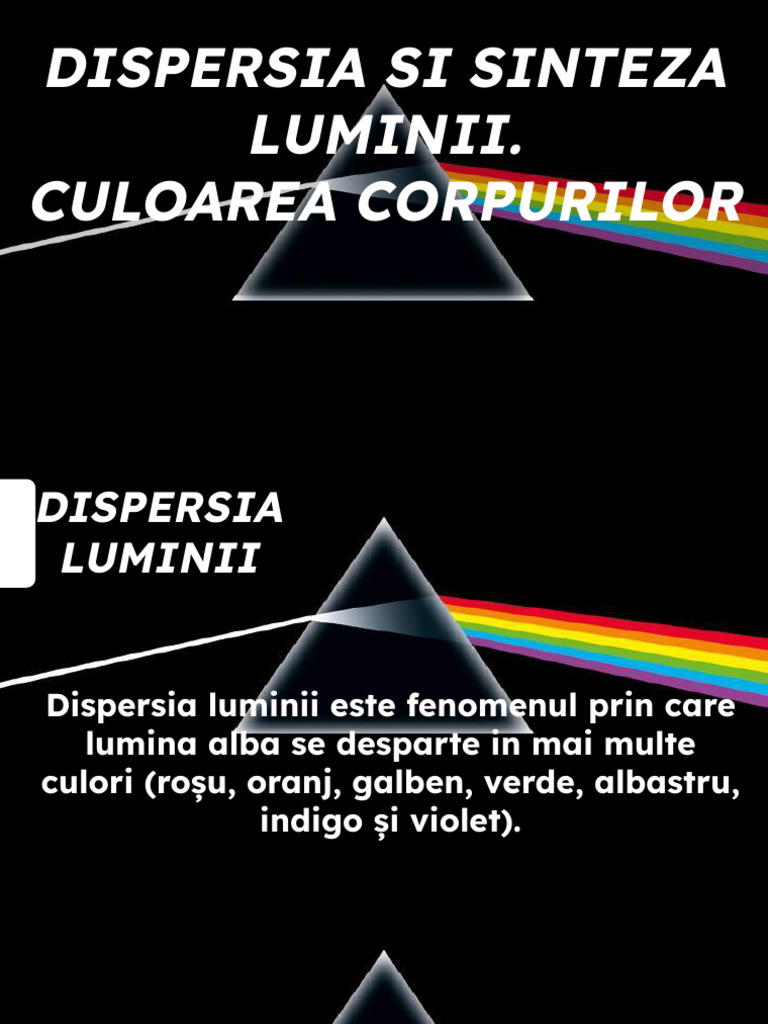 Dispersia Si Sinteza Luminii. Culoarea Corpurilor-1 | PDF