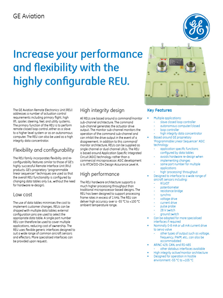 Remote Electronics Unit REU Datasheet | PDF