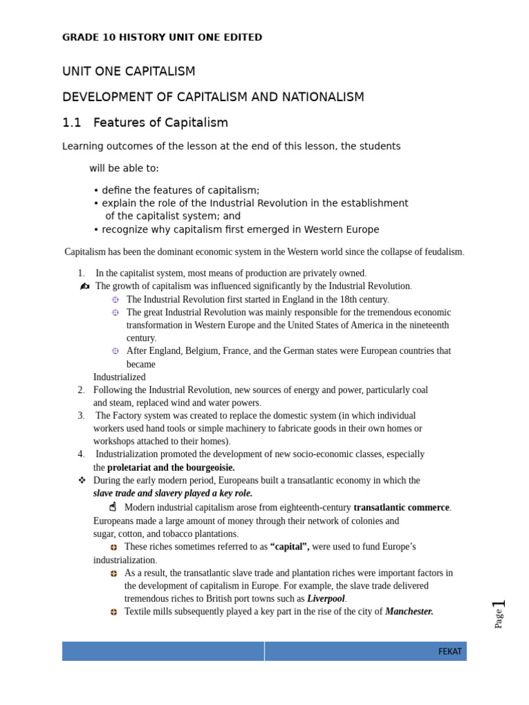 Grade 10 History Unit One Edited 2017 | PDF
