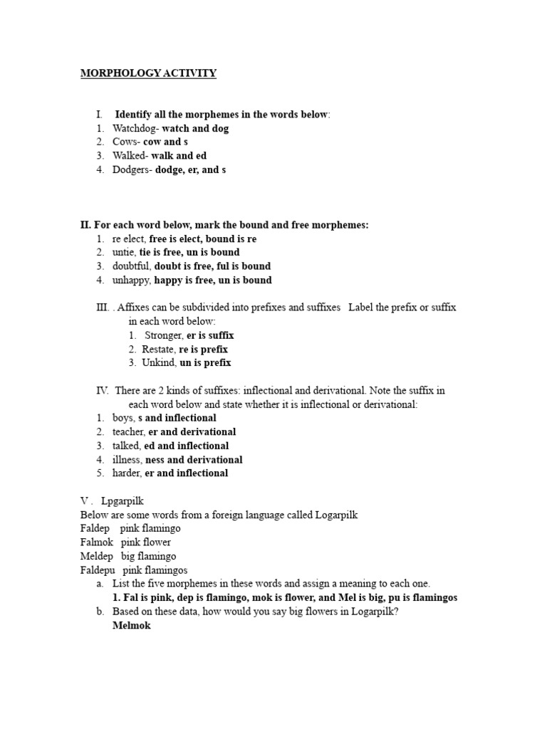 Morphology Activity Online-6 | PDF