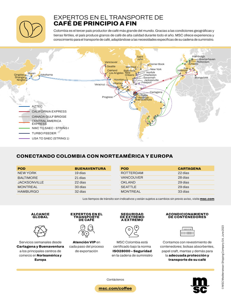 MSC Colombia Expertos en El Transporte de Cafe New | PDF