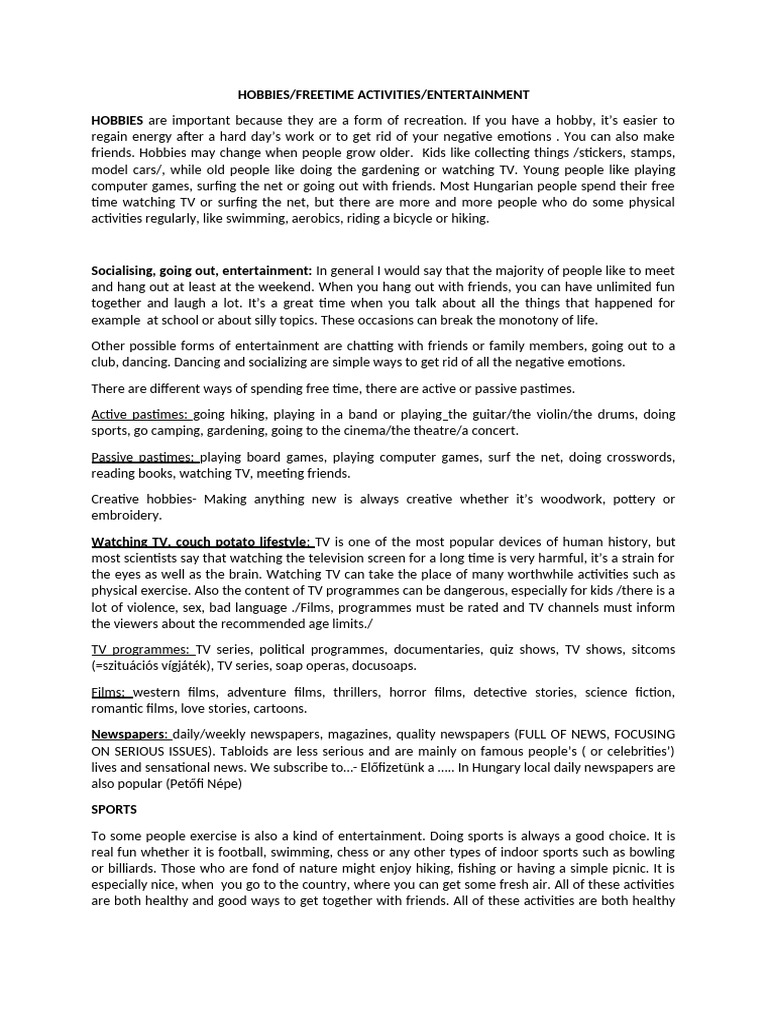 Hobbies Sports | PDF