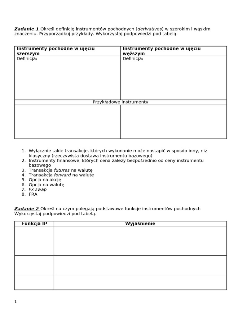 Instrumenty Pochodne Bez Odpowiedzi 2 - Kopia | PDF