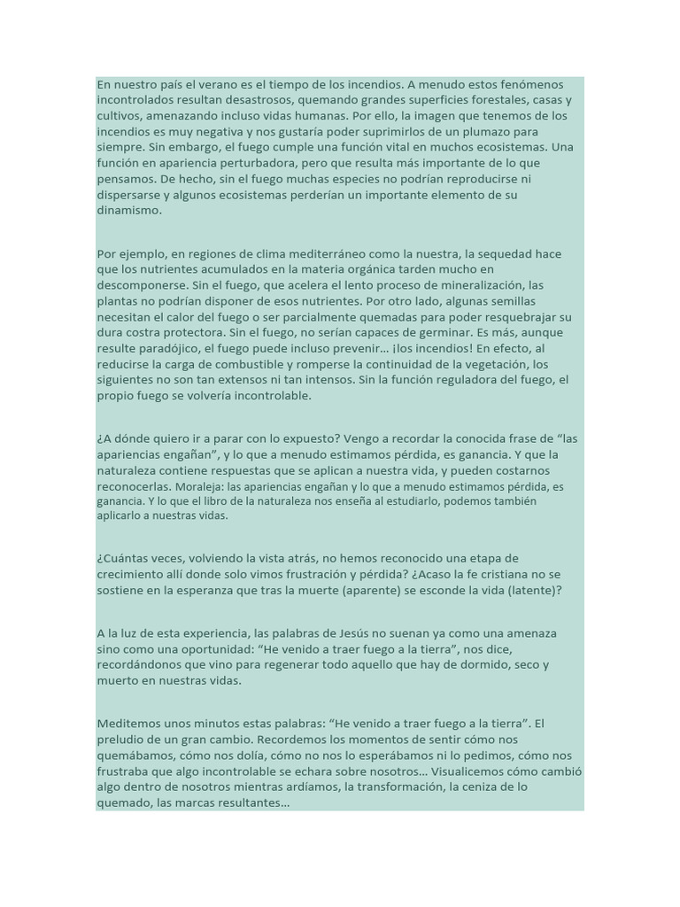 Oración Dios Pirómano | PDF