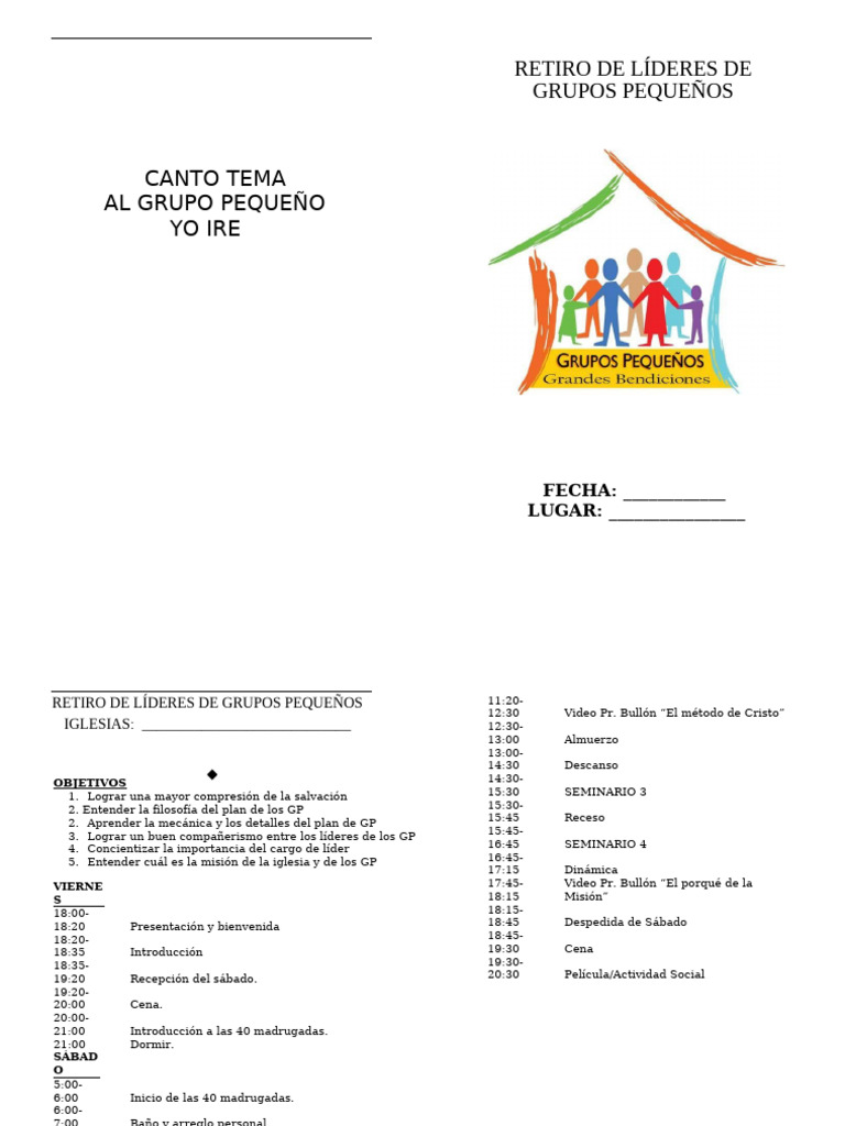 Programa retiro de líderes GP | PDF