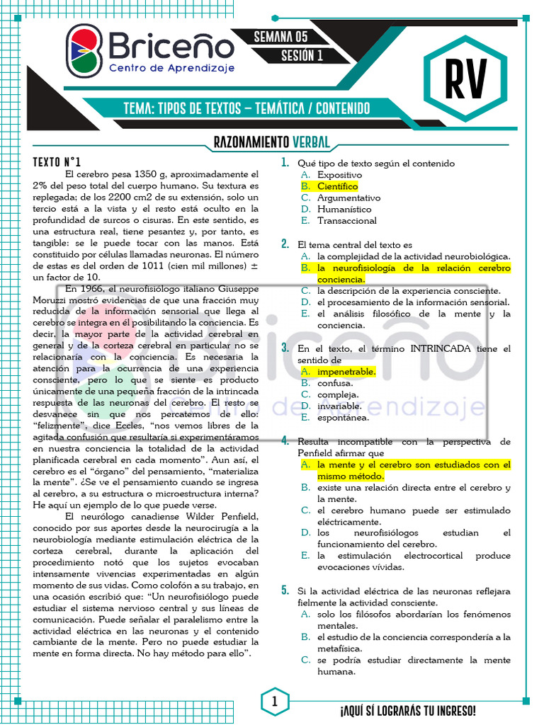 05.1 Tipos de Textos Según Su Temática (RPTA) | PDF