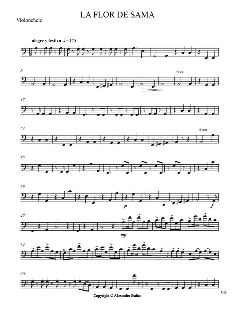 LA FLOR DE SAMA - Violonchelo | PDF