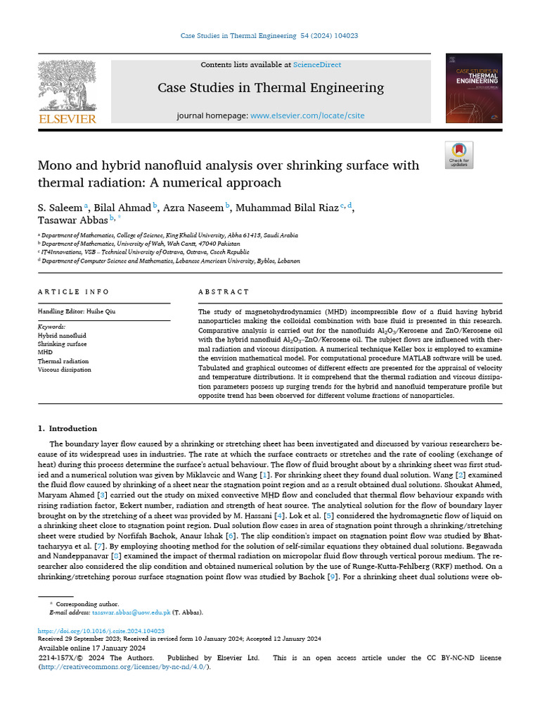 Mono and Hybrid Nanofluid Analysis Over Shrinking Surface With | PDF