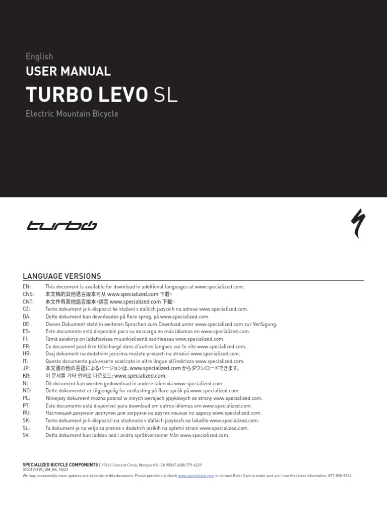 2023 Levo Sl User Manual English | PDF