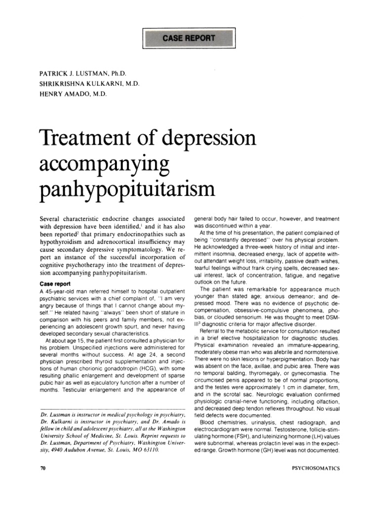 hypopituitarism: treatment | PDF