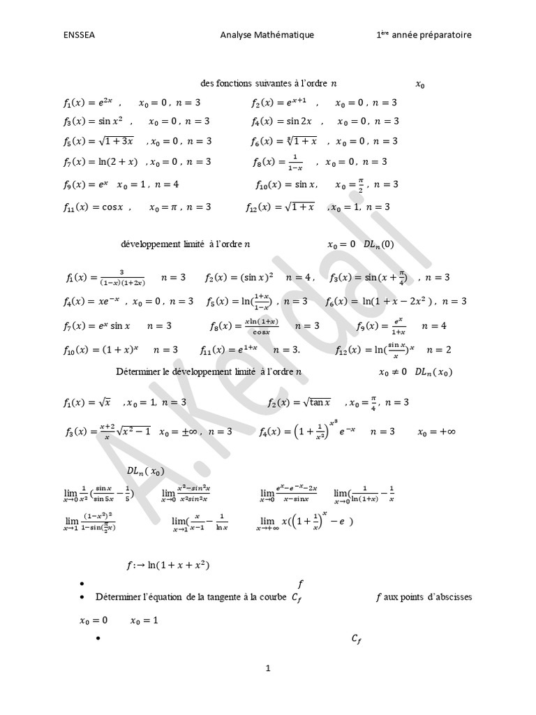 Corrigé des exercices sur les DLS | PDF