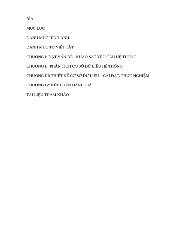 1.2 Mẫu Cấu Trúc Đồ Án Hệ CSDL | PDF
