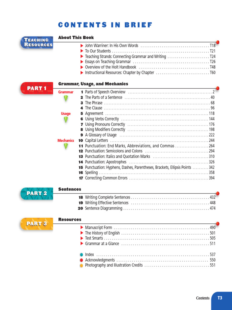 Pages From Holt Handbook Warriner's 04 Third Course SE 2 | PDF
