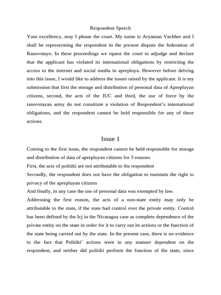 Respondent Speech | PDF