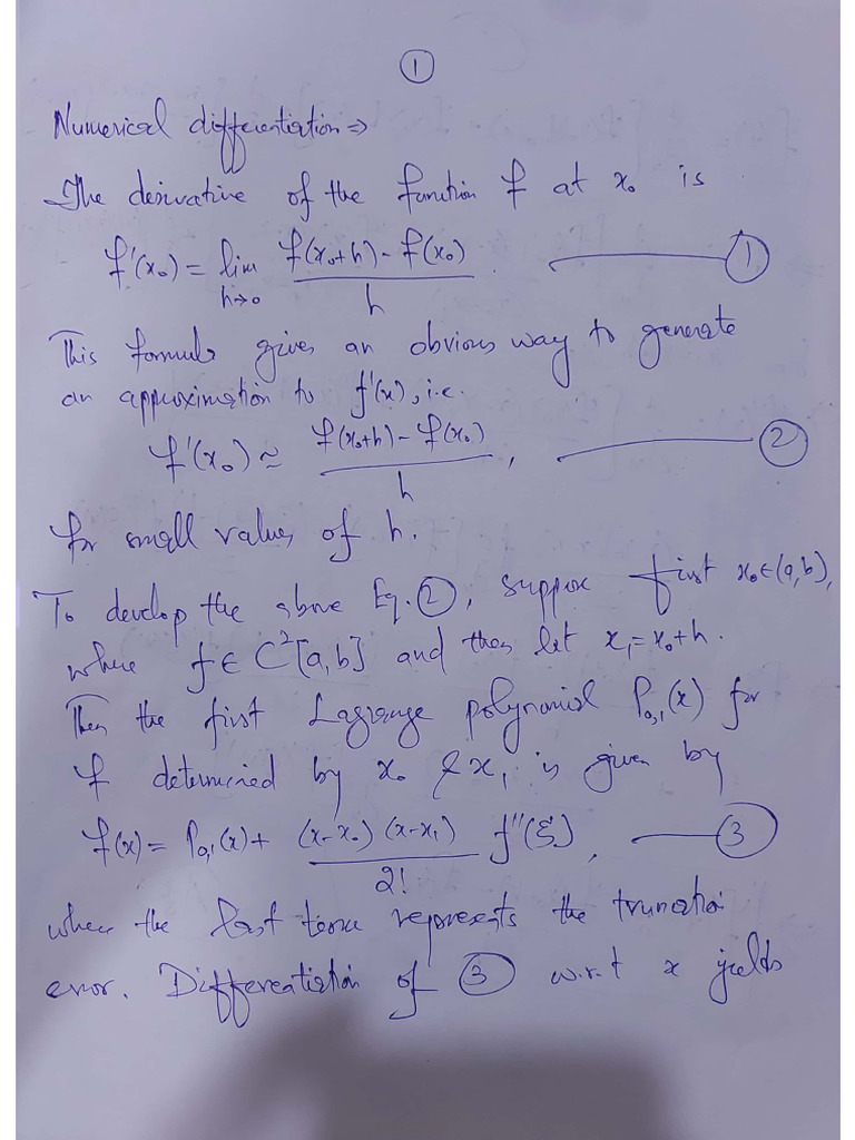 CH 4 Numerical Differentiation | PDF